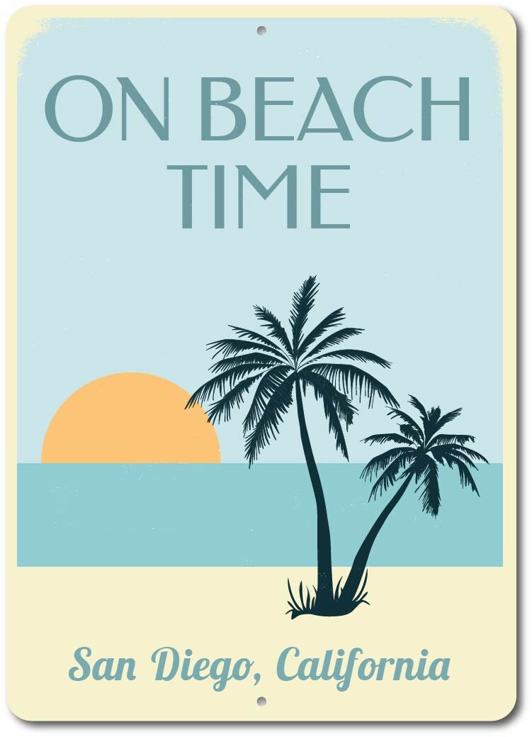 On Beach Time Sign Custom Beach Location Name Decor - Etsy