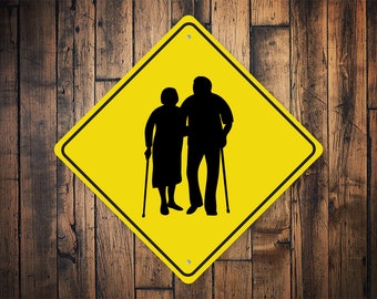 Personalized Old People Crossing Sign - Etsy