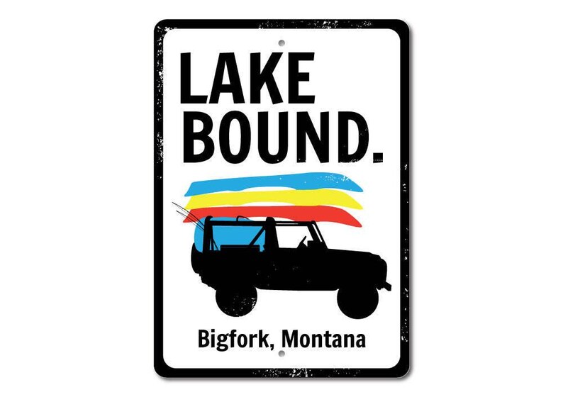 Lake Bound Sign, Lake Lover Gift, Custom Lake House Sign, Lake Man Cave ...