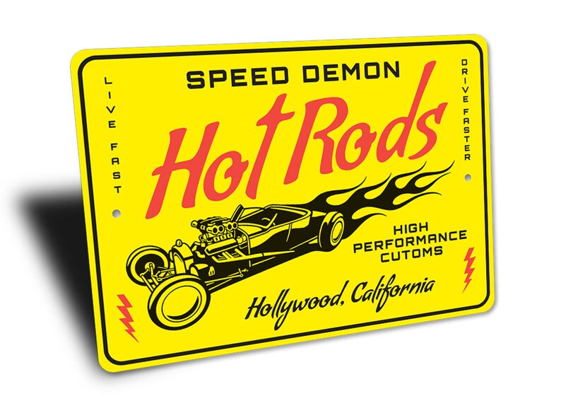 Speed Demon Sign Hot Rod Decor Hot Rods Hollywood | Etsy