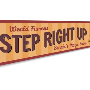 Step Right up Sign, Magic Show Sign, Entrance Sign, Retro Magic Display ...