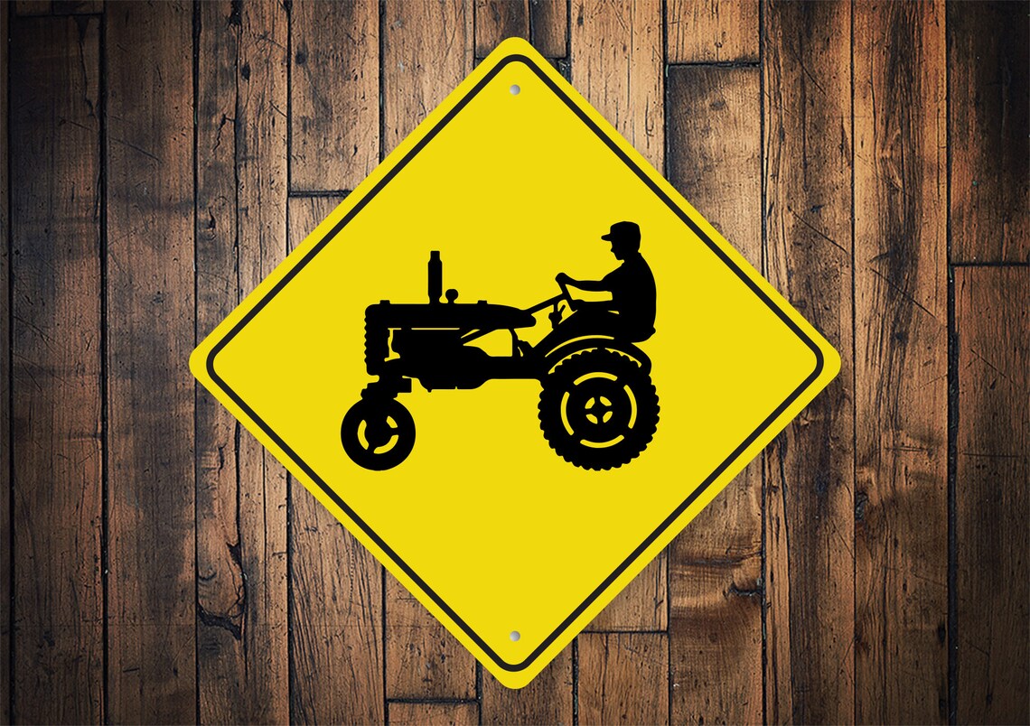Tractor Crossing Sign Farmer Crossing Farmer Sign Farm Land - Etsy