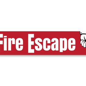 Fire Escape Route Sign, Fire Exit Sign, Fire Exit Wall Sign, Vintage ...