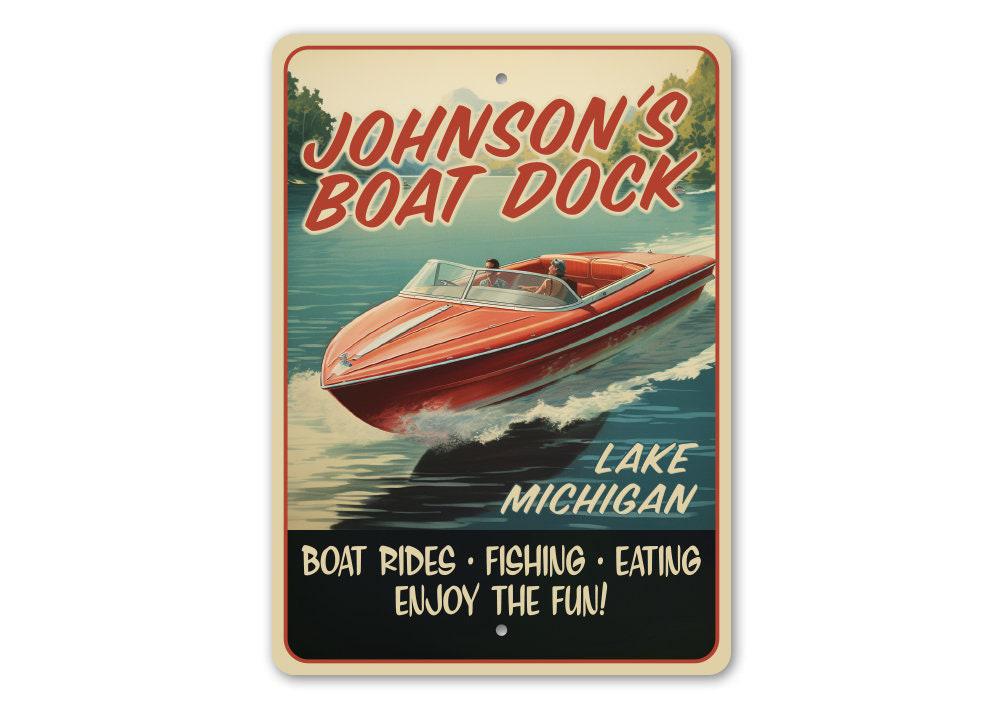 Personalized Boat Dock Metal Sign, Lake House Name Sign, Custom Lake ...