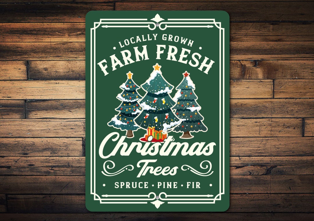 Metal Christmas Tree Sign, Christmas Tree Farm, Custom Tree Farm, Pine ...