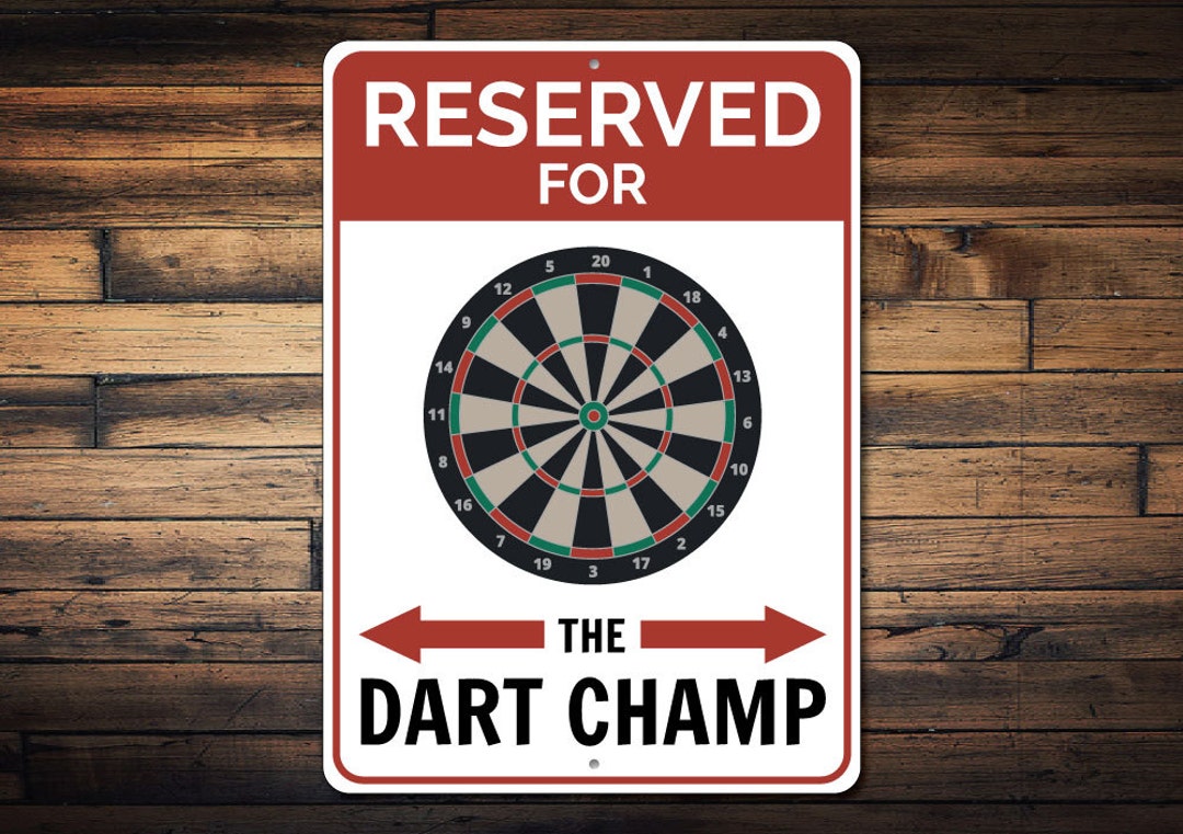 Dart Champ Parking Sign, Dart Board Sign, Gift for Dart Champ, Darts ...