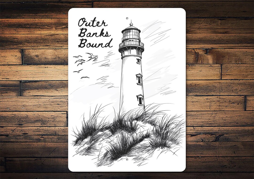 Outer Banks Bound Sign, Lighthouse Wall Sign, Beach House Sign, OBX ...