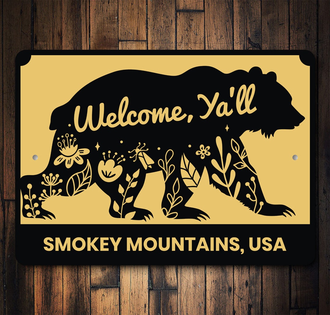 Welcome Ya'll Sign, Smokey Mountains USA, Country Home Decor, Mountain ...