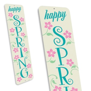 Happy Spring Sign, Spring Porch Sign, Farmhouse Decor, Front Door Sign ...