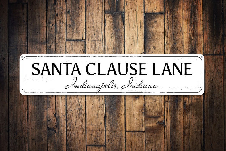 Santa Clause Lane Sign Custom City State Merry Christmas - Etsy
