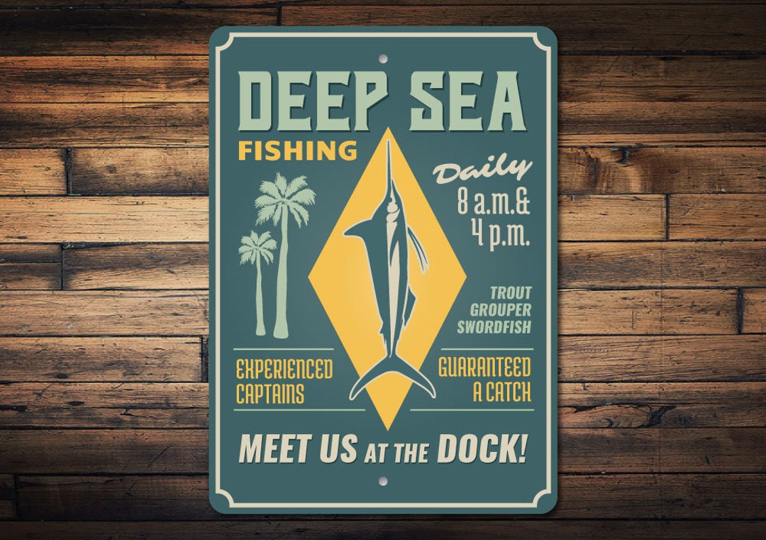 Swordfish Sign, Deep Sea Fishing Sign, Fishing Lover Gift, Fisherman ...