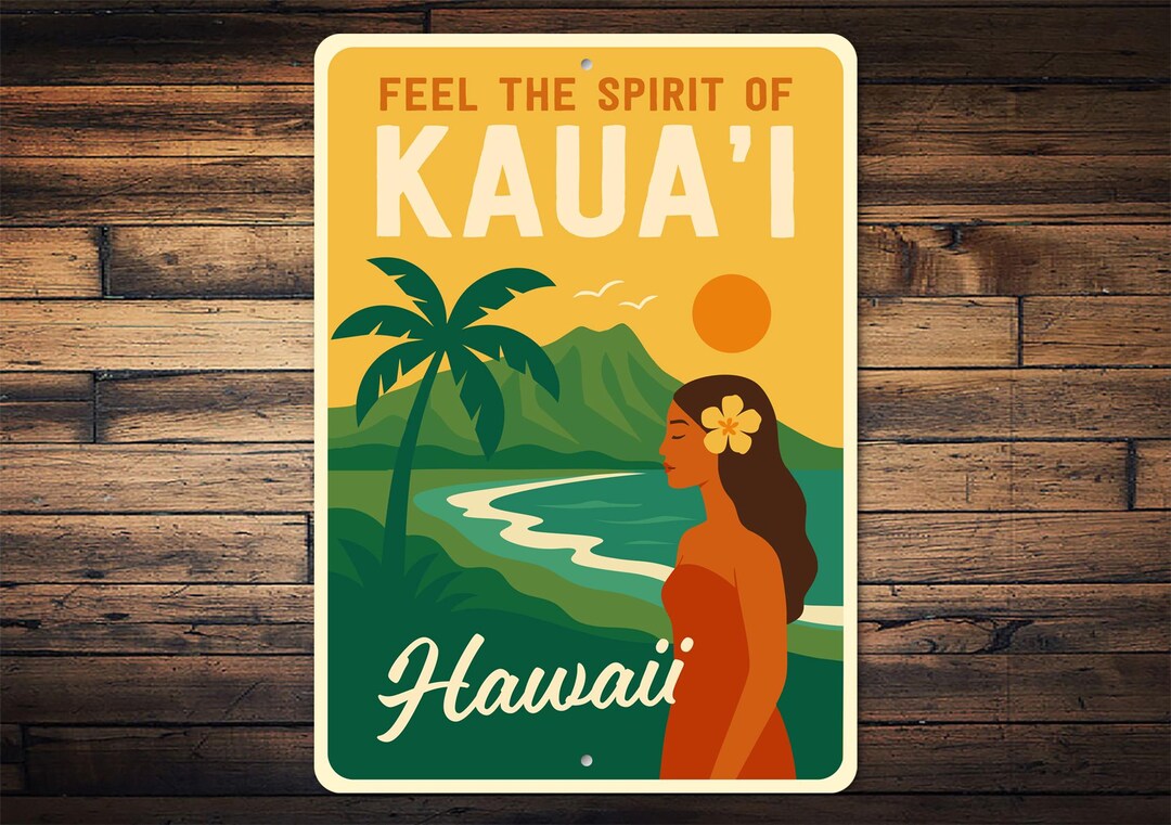 Feel the Spirit of Kauai Hawaii Sign, Kauai Wall Decor, Hawaii Beach ...