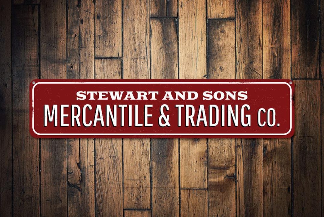 Mercantile & Trading Co, Sign, Personalized Company Store Sign, Custom ...