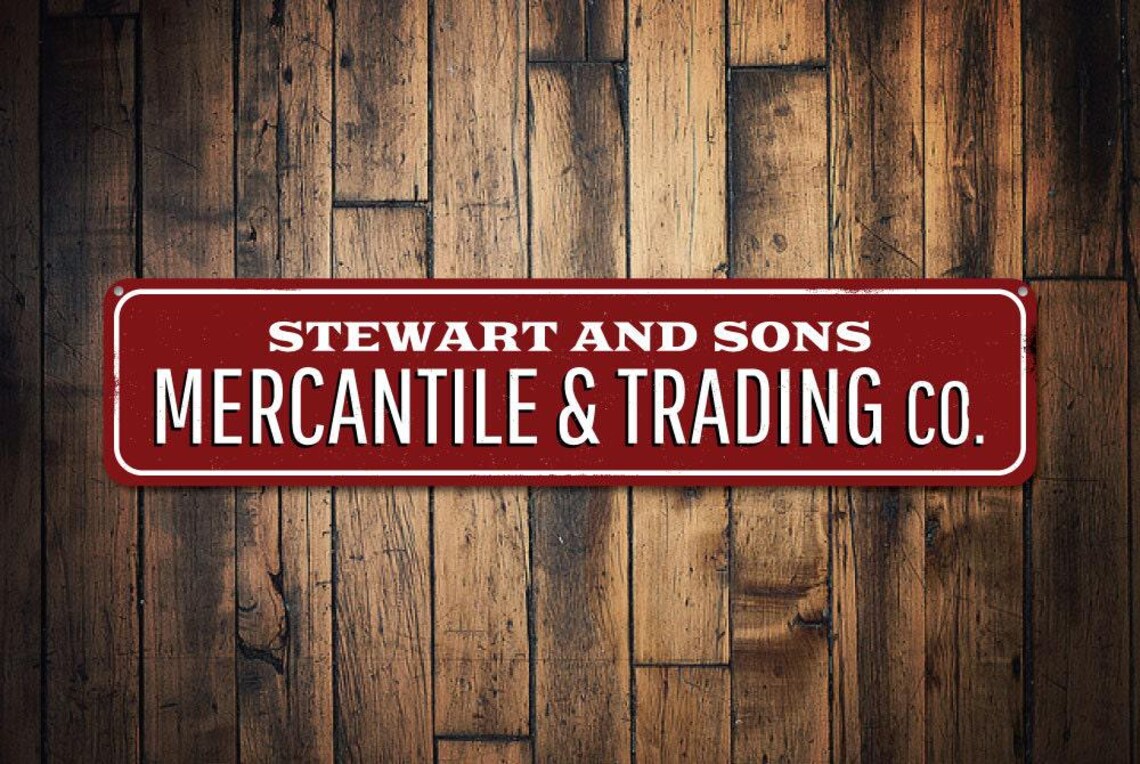 Mercantile & Trading Co, Sign, Personalized Company Store Sign, Custom ...
