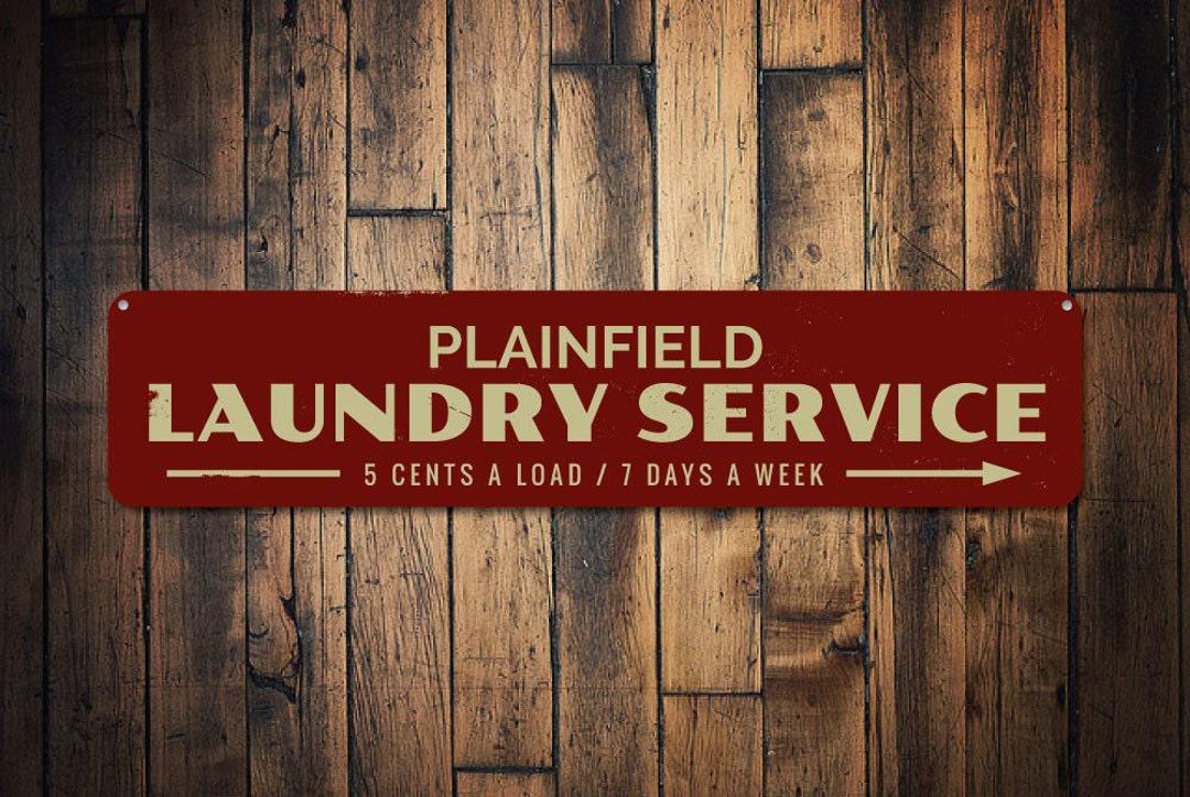 Laundry Service Arrow Sign, Personalized 5 Cents Load & 7 Days Week ...