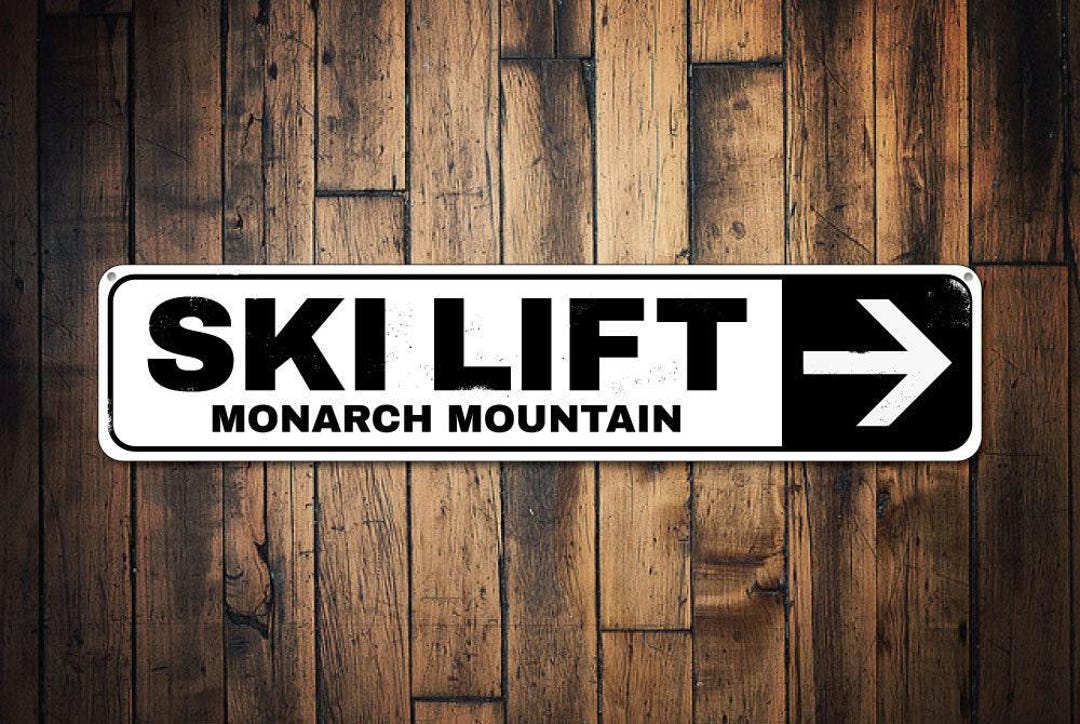 Ski Lift Sign, Gift for Skier, Personalized Ski Mountain Sign, Custom ...