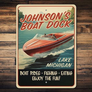 Family Boat Dock Sign, Custom Boat Dock Sign, Decor for Boat Dock ...
