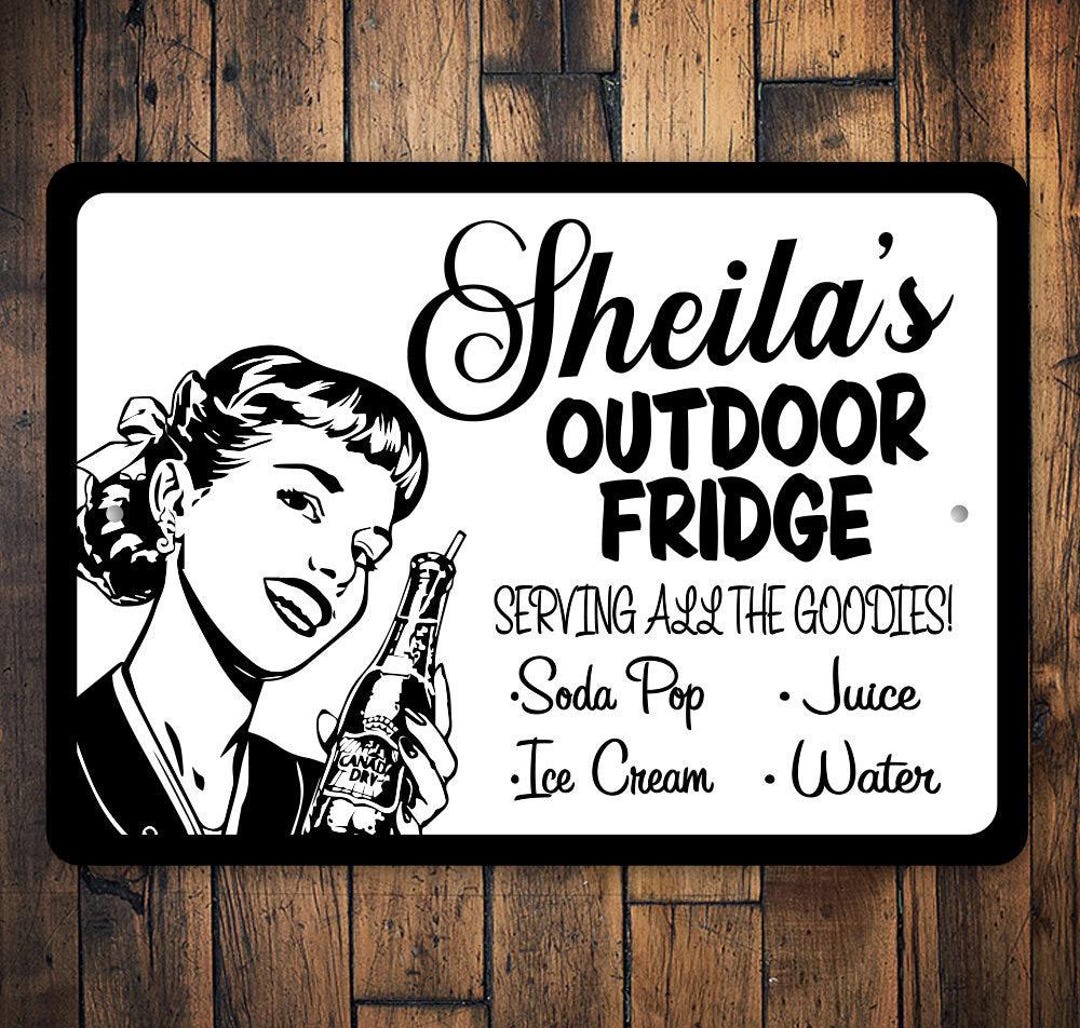 Outdoor Fridge Sign, Garage Fridge Sign, Custom Retro Gift, Garage Gift ...