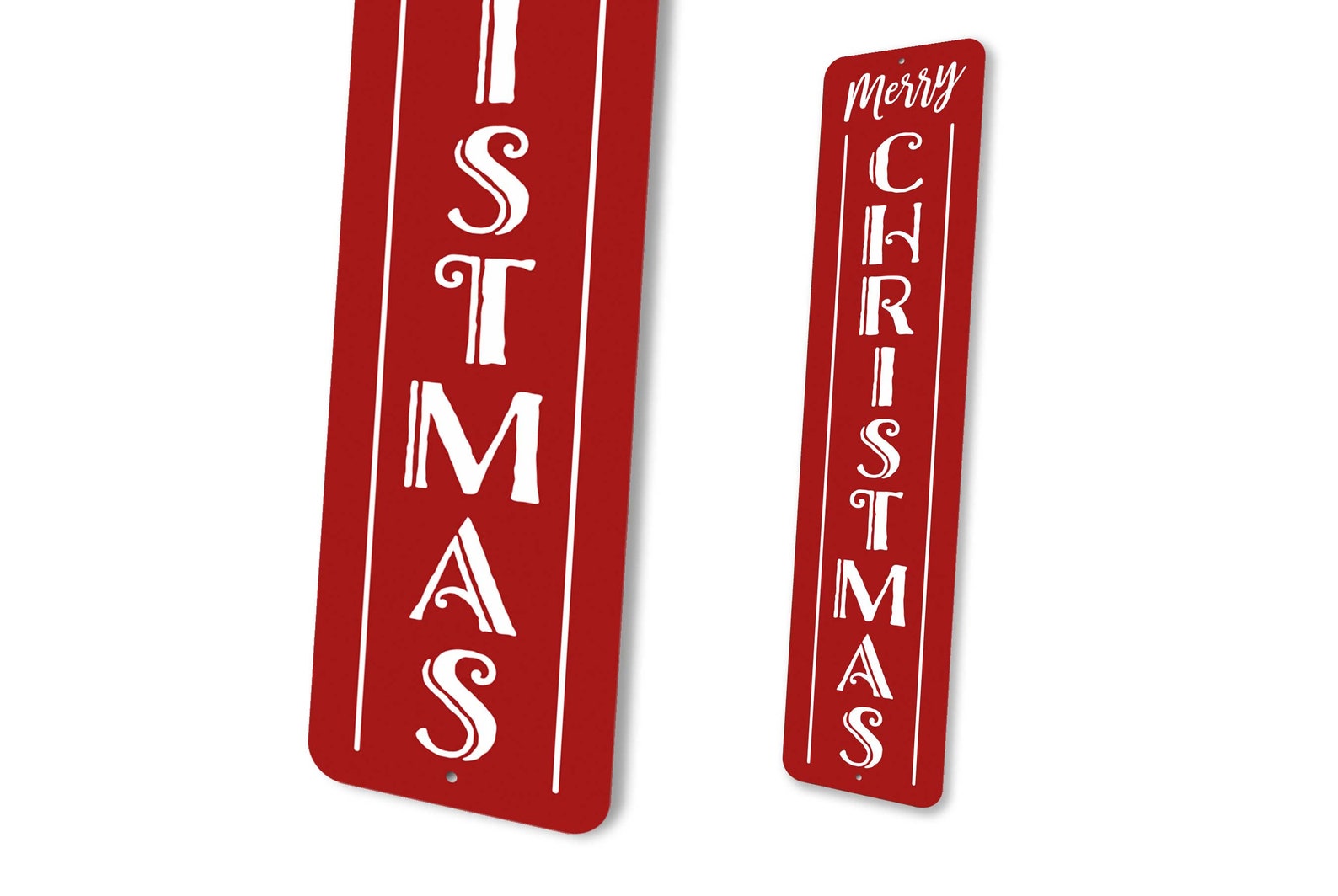 Classic Merry Christmas Vertical Metal Sign, Christmas Porch Decor ...