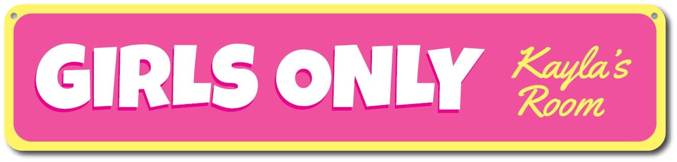 Girls Only Sign Personalized Kid's Room Sign Metal Girls | Etsy