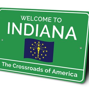 Indiana Sign, Indiana Road Sign, Hoosier State, Indianapolis Sign ...