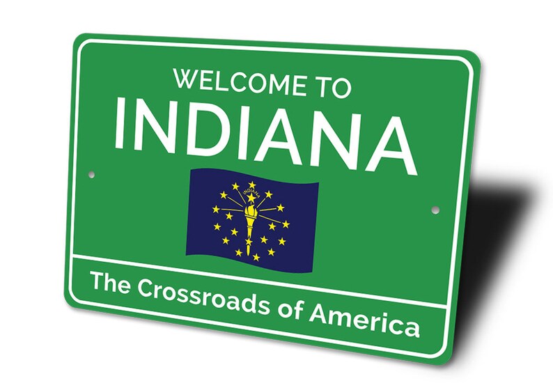 Indiana Sign Indiana Road Sign Hoosier State Indianapolis | Etsy