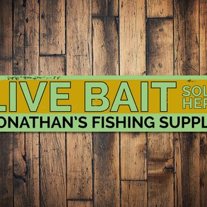 Live Bait Sign Personalized Fishing Supply Sign Custom Lake - Etsy