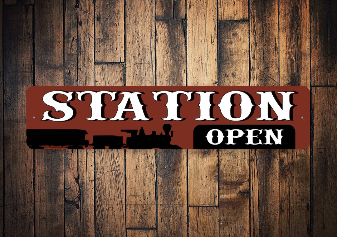 Station Open Sign, Train Station, Train Room Sign, Train Rooms, Custom ...