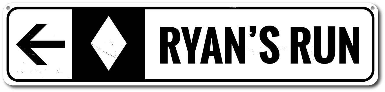 Diamond Ski Run Sign, Personalized Ski Arrow Mountain Lodge Sign ...