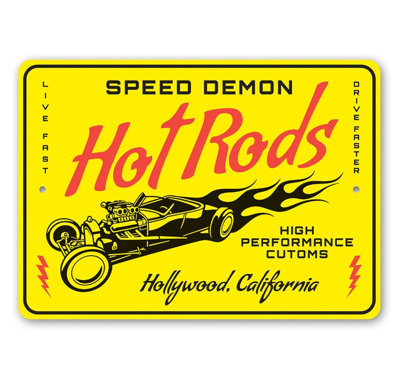 Speed Demon Sign Hot Rod Decor Hot Rods Hollywood - Etsy
