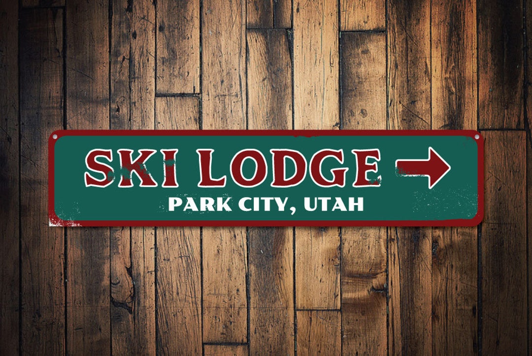 Ski Lodge Arrow Sign Personalized Skiing Destination Sign - Etsy