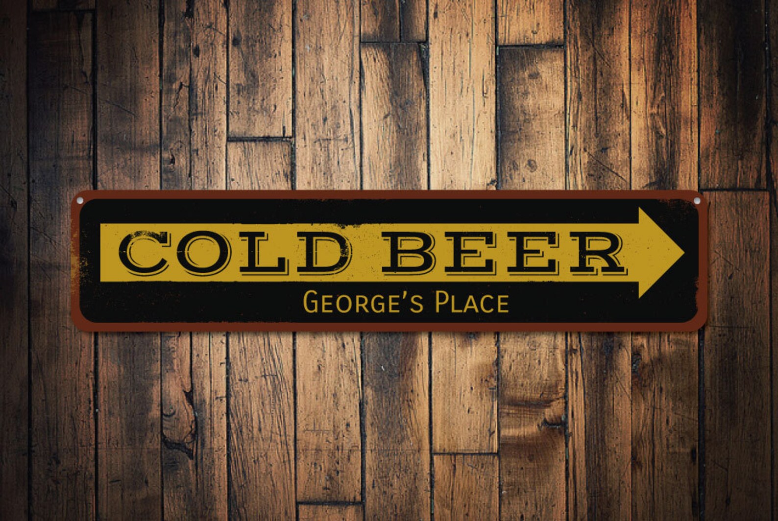 Cold Beer Arrow Sign Personalized Bartender Name Sign Custom | Etsy