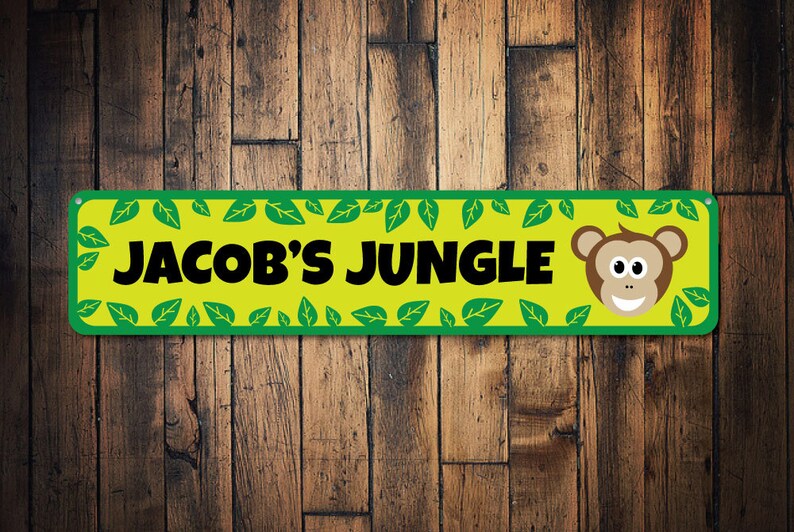 Jungle Monkey Sign Kid Room Sign Personalized Sign Child - Etsy