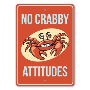 No Crabby Attitudes, Crab Decor, Ocean Sign, Crab Lovers, Beach Sign ...