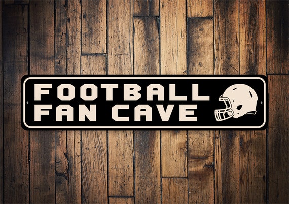 Football Fan Cave Sign Football Decor Man Cave Sign Man | Etsy