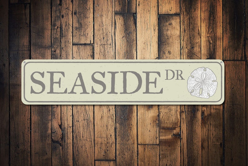 Seaside Dr Sign, Custom Sand Dollar Beach Sign, Metal Beach Street Sign ...