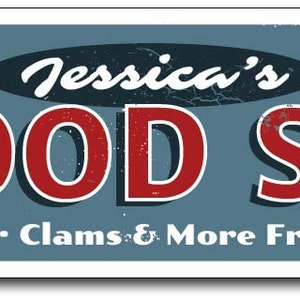 Seafood Shack Sign, Personalized Lobster Shrimp Clams Fresh Caught ...
