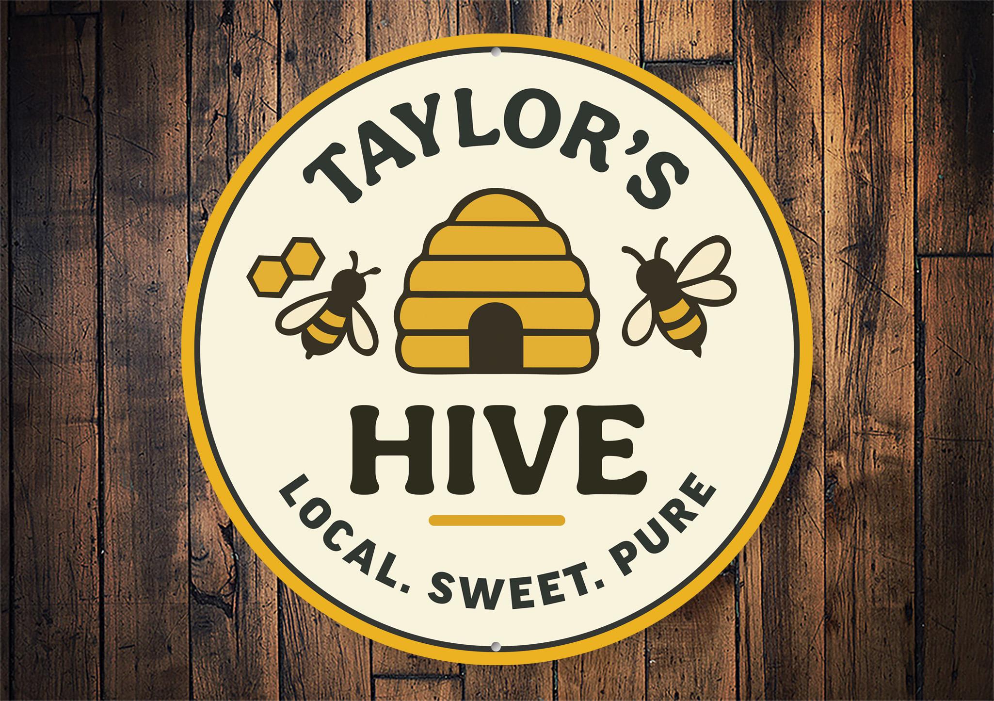 Custom Bee Hive Sign, Personalized Name, Apiary Sign, Beekeeper Gift ...