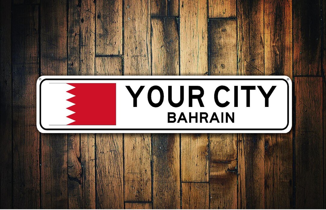 Bahrain Flag Sign, Bahrain Souvenir, Souvenir, Metal City Sign, City ...