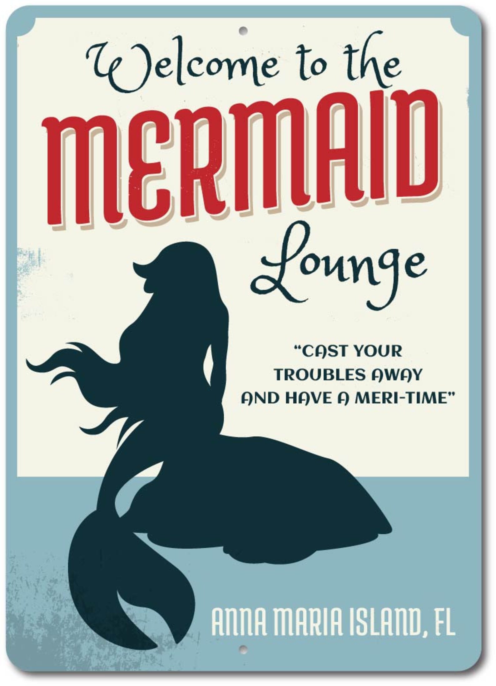 Mermaid Lounge Sign Custom Welcome Beach House Location Name - Etsy