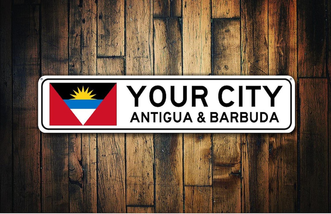 Antigua & Barbuda Flag Sign, Antigua Souvenir, Metal City Sign, City ...