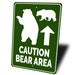 Caution Bear Area Sign Bear Caution Sign Caution Sign Bear - Etsy
