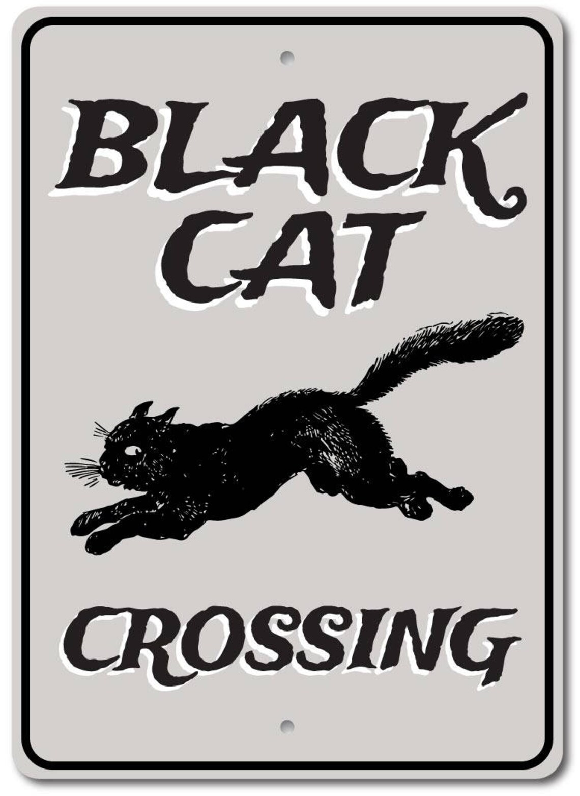 Black Cat Crossing Sign Black Cat Decor Black Cat Sign | Etsy
