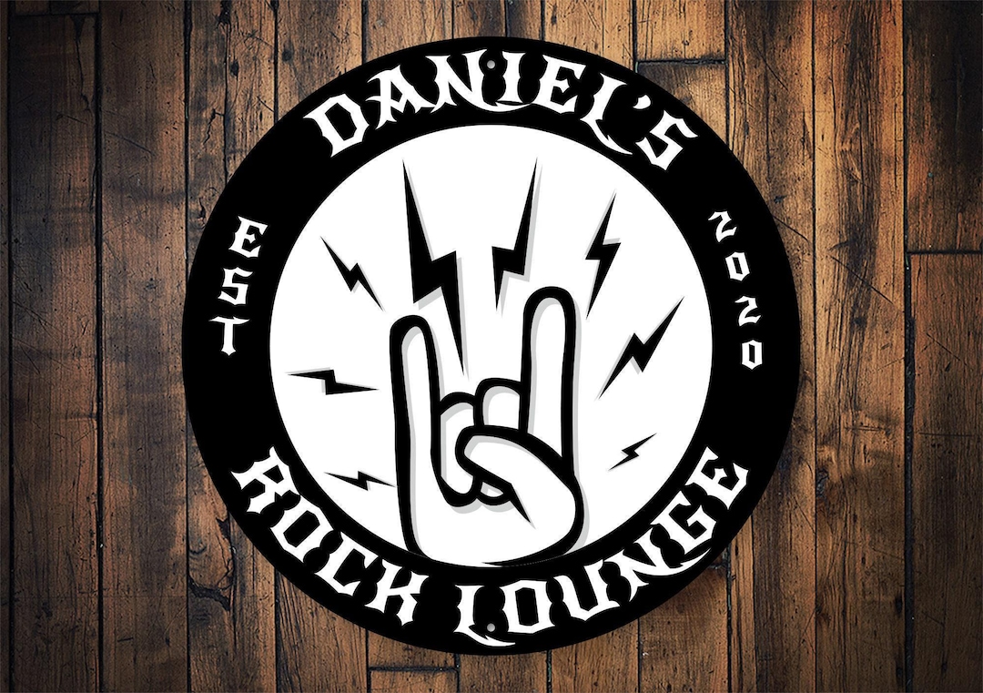 Rock Lounge Sign, Rock Music Lounge, Rock Music Sign, Sign for Rock ...