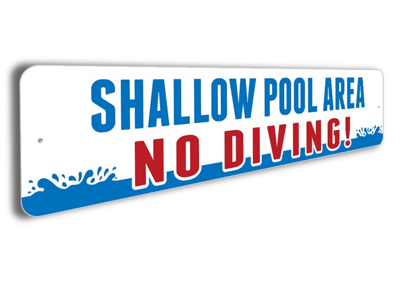Shallow Pool Area Sign Pool Caution Sign No Diving Pool - Etsy