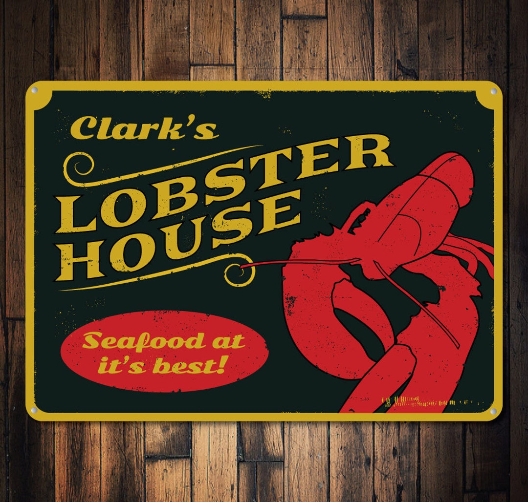 Lobster House Sign, Personalized Seafood Restaurant Name Sign, Custom ...