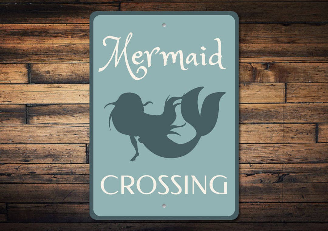 Mermaid Sign, Mermaid Decor, Mermaid Crossing Sign, Little Mermaid Gift ...
