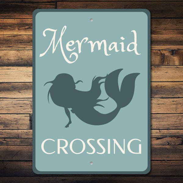 Mermaid Crossing Metal Sign - Etsy