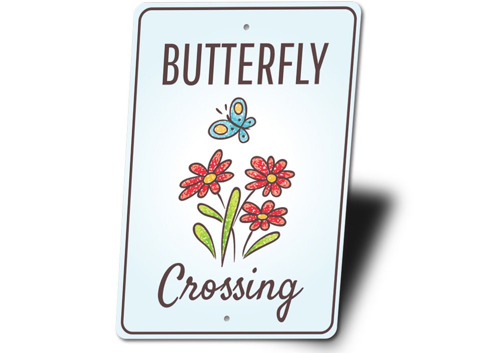 Butterfly Crossing Butterfly Lover Sign Butterfly Decor - Etsy