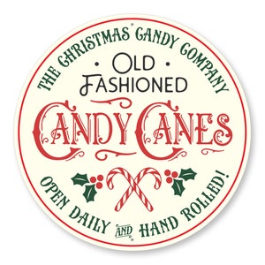 Hand Rolled Candy Cane Metal Sign, Vintage Christmas Candy Sign, Custom ...